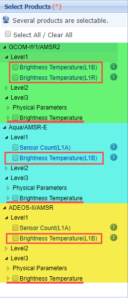 Young: AMSR & AMSR-E & AMSR-2 数据下载