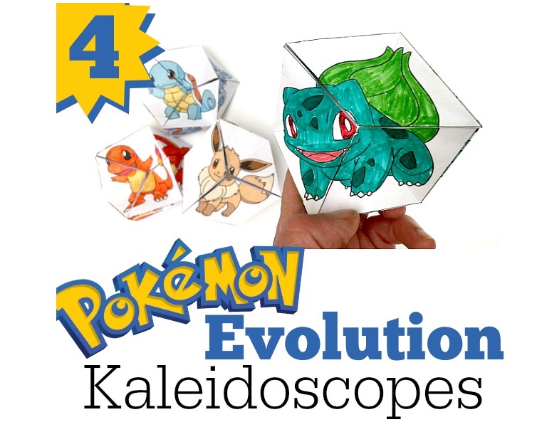 Teacher Neidinha Franca: Pokemon Evolution DIY Kaleidoscope Paper Toy