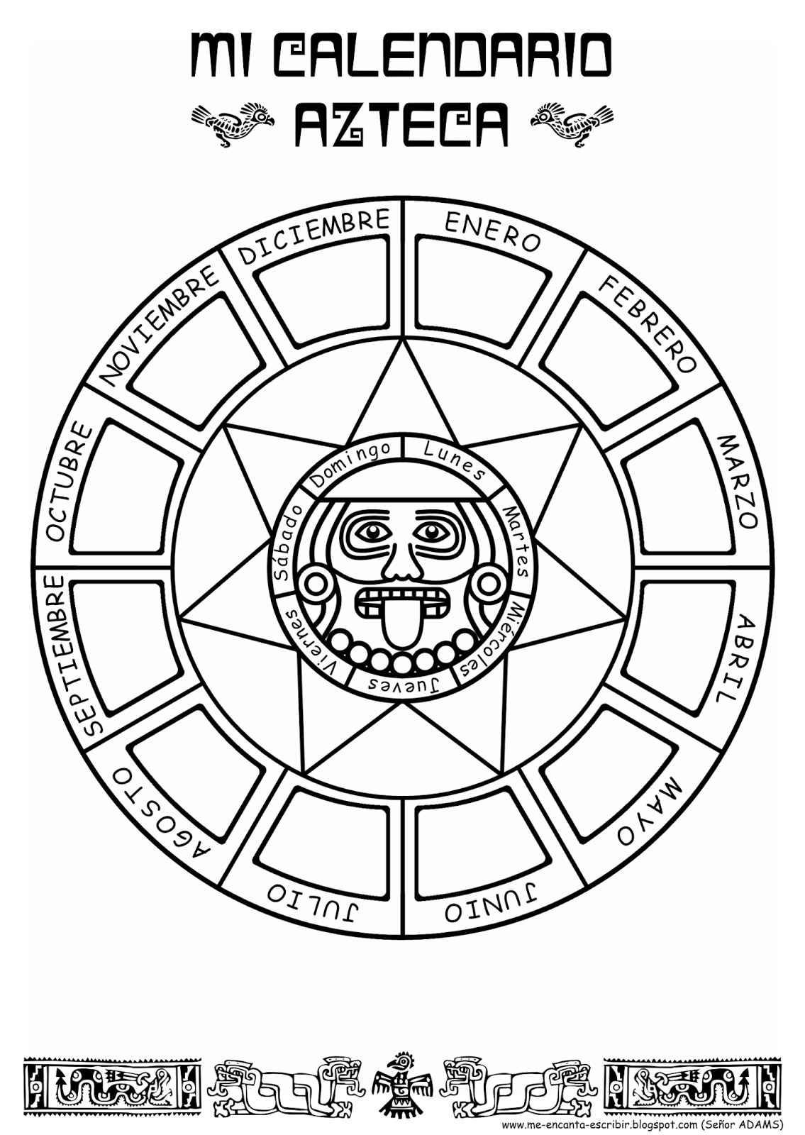 Me encanta escribir en español: Mi calendario Azteca