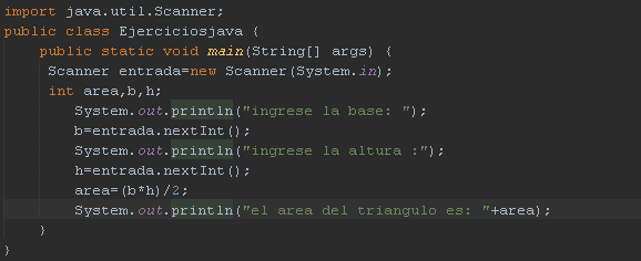 área de un triangulo en c++ y java ejercicio