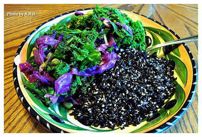 The Good Karma Kitchen: Black Sesame Rice with Steamed Kale, Cabbage ...