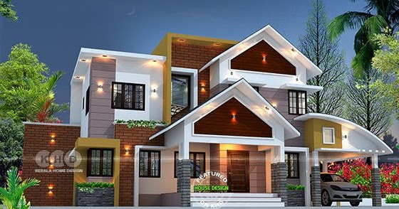 2689 sq-ft 4 bedroom mixed roof house plan