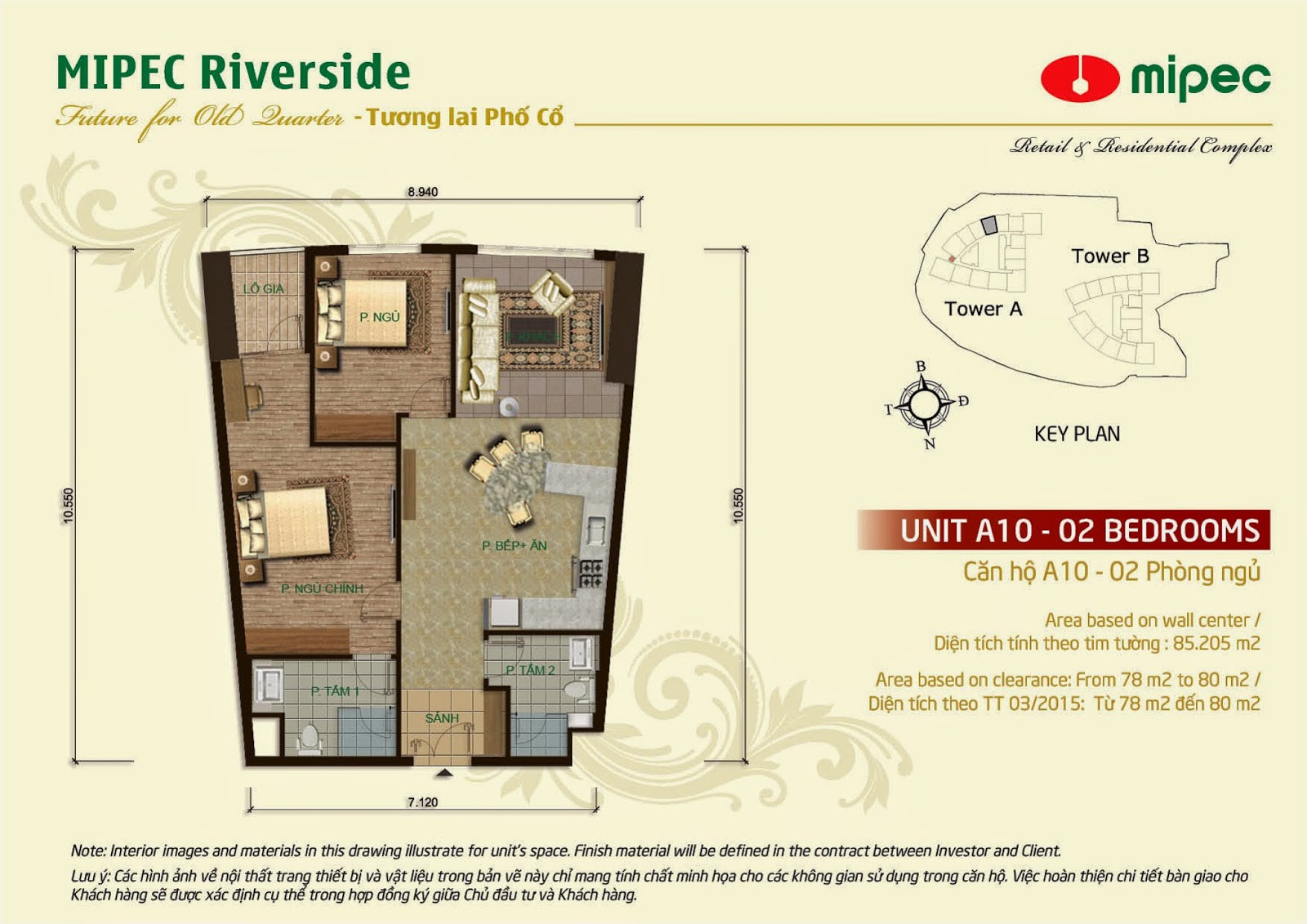 Sơ đồ thiết kế mặt bằng chung cư Mipec Riverside tòa A