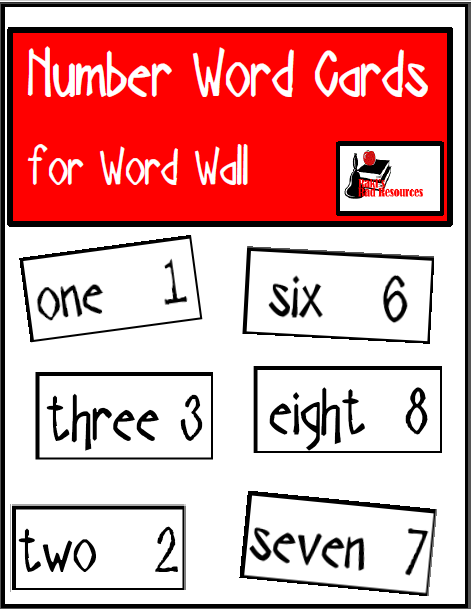 Free Number Word Wall Cards - Classroom Freebies