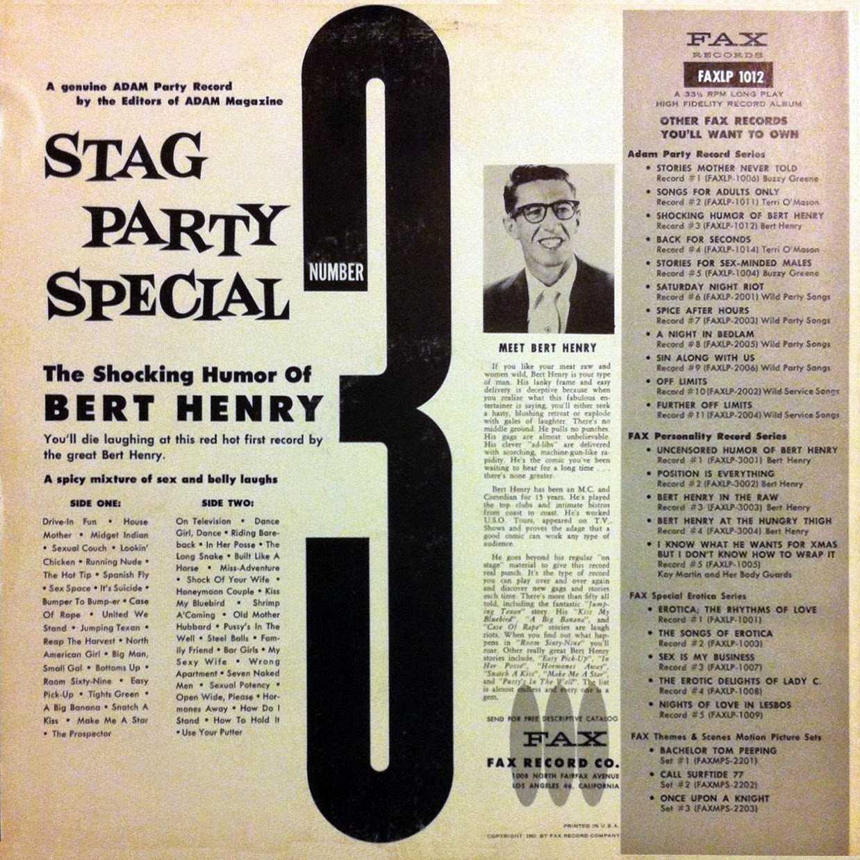 Vintage Stand-up Comedy: Bert Henry - Shocking Humor Of Bert Henry aka ...