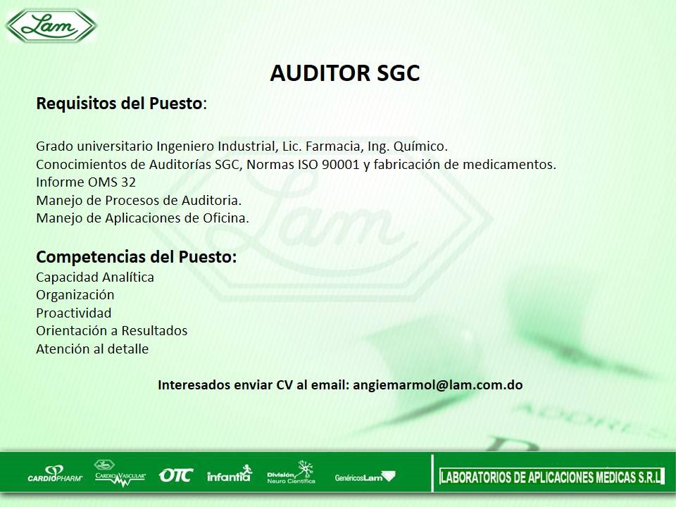 AUDITOR SGC PARA LAM Empleos Rodriguez Empleos Rodriguez