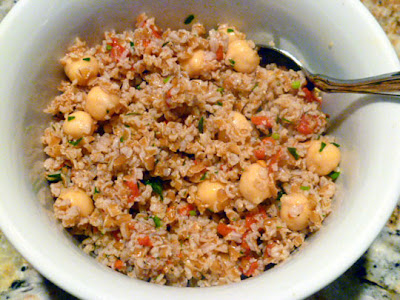 LEMON CHIFFON CAKE: Bulgur Salad with Chickpeas, Roasted Red Peppers ...