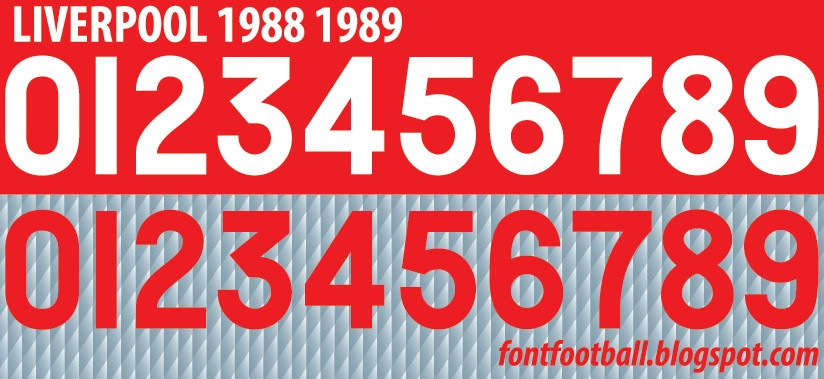 FONT FOOTBALL: Font Vector Liverpool 1988 1989 kit