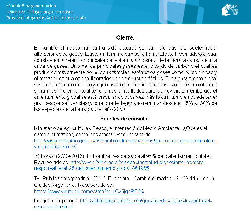 Modulo 5, Semana 4 - Proyecto Integrador - Análisis de un debate ...