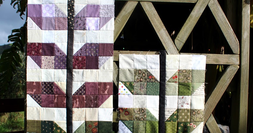 stitchingfarmgirl: Scrappy sprouts, houses plus an Otter.