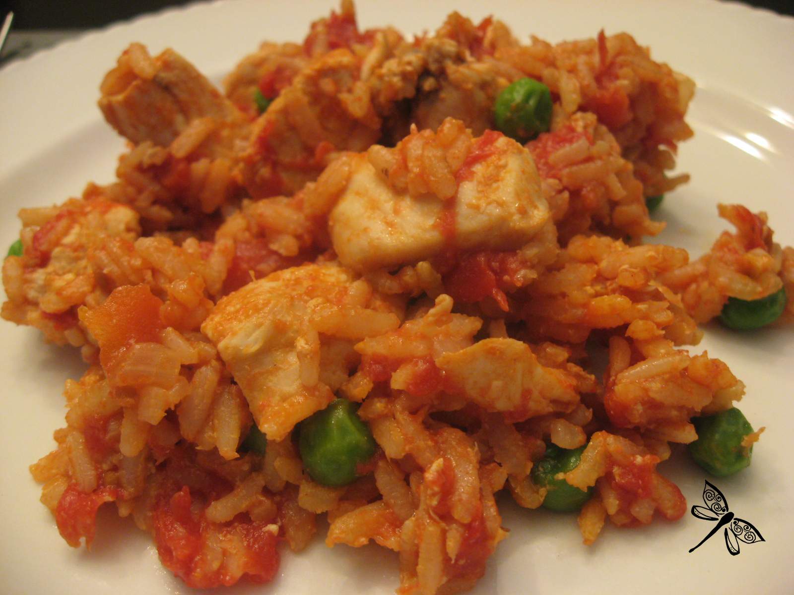 Libellule et ses spatules: Riz au poulet à l'espagnole