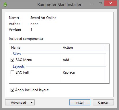 SwordArtOnline: Rainmeter Sword Art Online