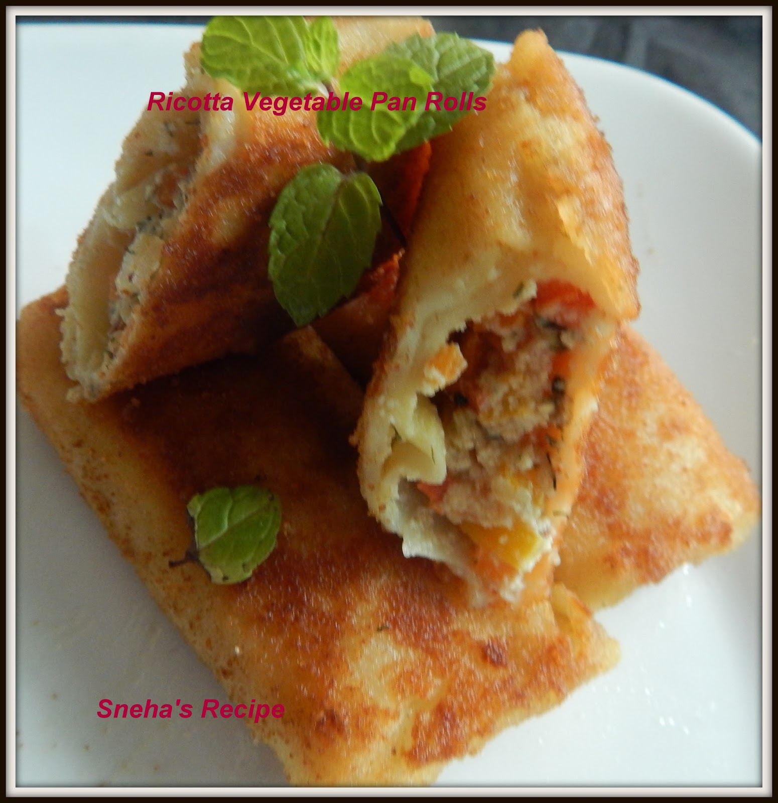 Ricotta Vegetable Pan Rolls - Sneha's Recipe
