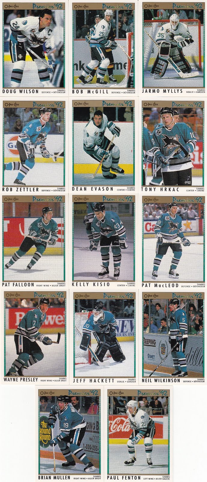 The Chronicles of Fuji: PC Spotlight #13: 1991/92 San Jose Sharks Cards