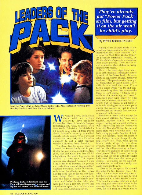Marvel Comics of the 1980s: 1991 - The Power Pack TV Series That Never ...
