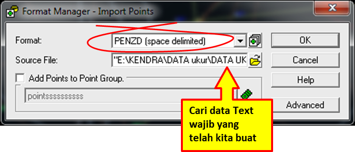 LAND DEVELOPMENT - LD DESKTOP: 2. DATA TEXT KOORDINAT IMPORT KE LDD