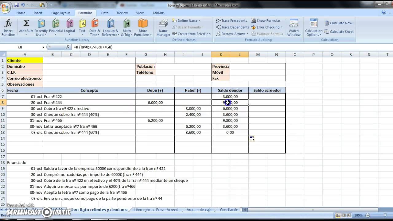 Libros Auxiliares: LIBRO DE CLIENTES