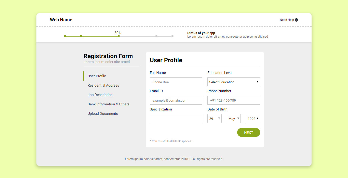 Responsive Multi Tab Form Html Download Free