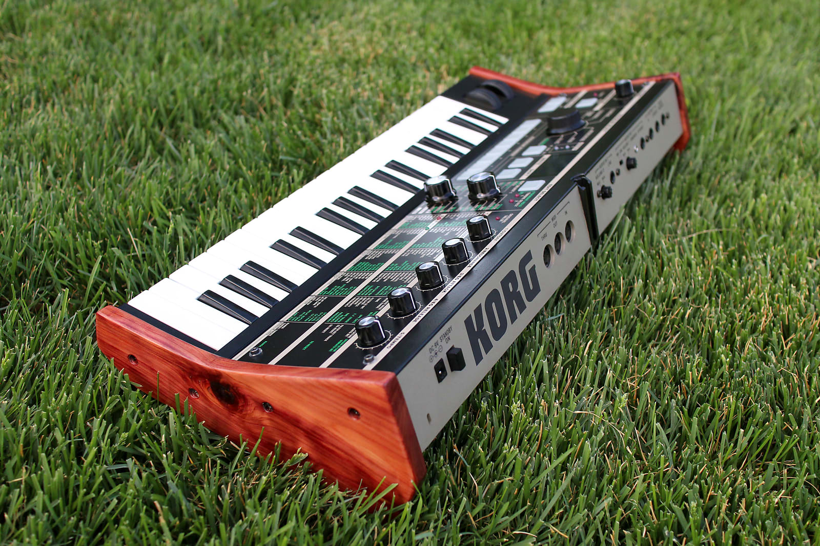 MATRIXSYNTH: CUSTOM Black Korg microKORG w/ Tilted Panel & Wood Sides