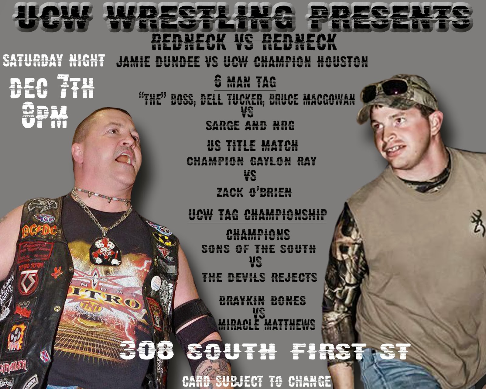 Jamie Dundee makes his way to UCW in Union City, Tn Saturday night Dec ...