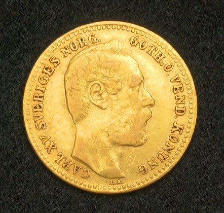 Sweden Gold coins - Carolin Gold Coin - 10 Francs, King Charles XV ...