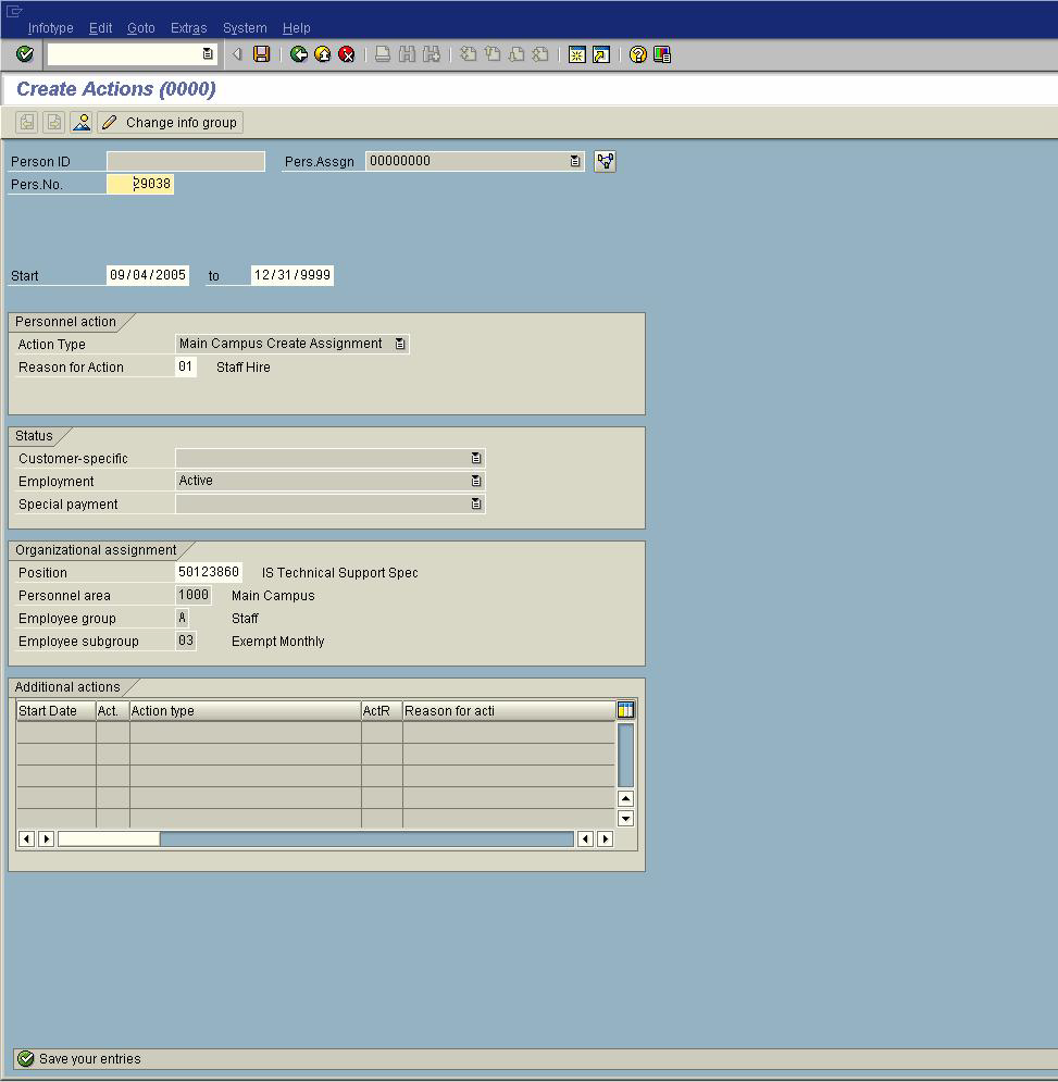 Hiring Actions - SAP-HRM