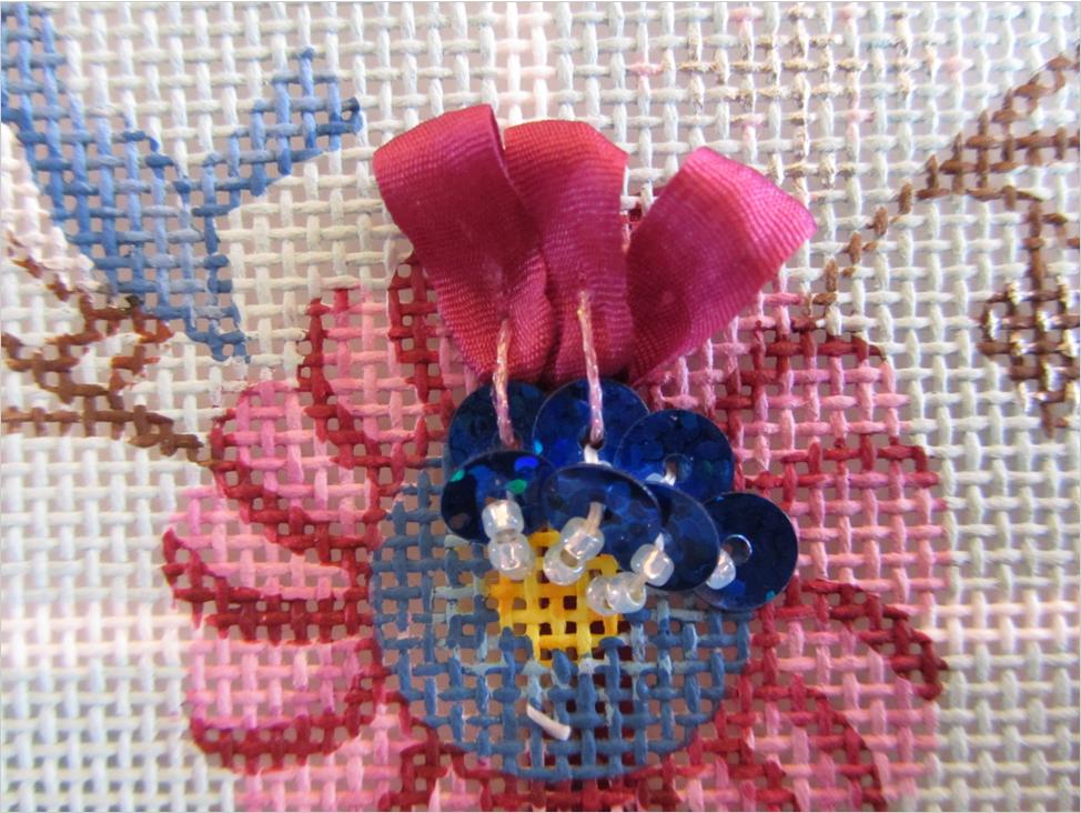 Sundance in Stitches: Silk Ribbon and Sequin Flower Tutorial