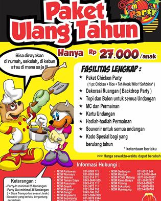 PAKET ULANG TAHUN - M2M Indonesian Fast Food