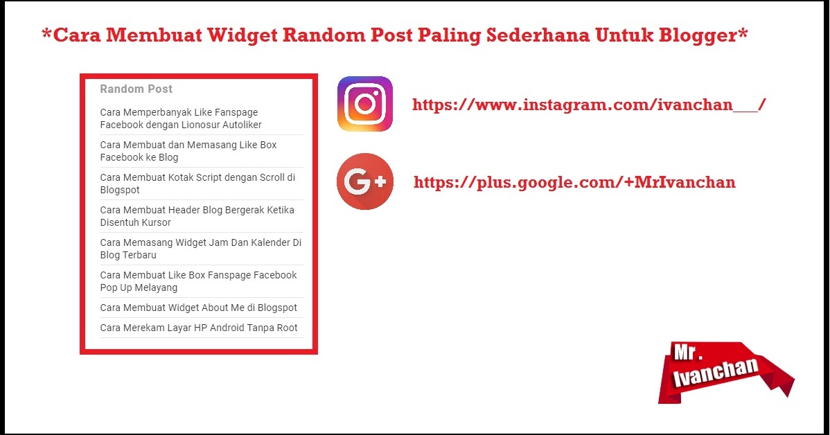 Cara Membuat Widget Random Post Paling Sederhana Untuk Blogger - Neo Ivan
