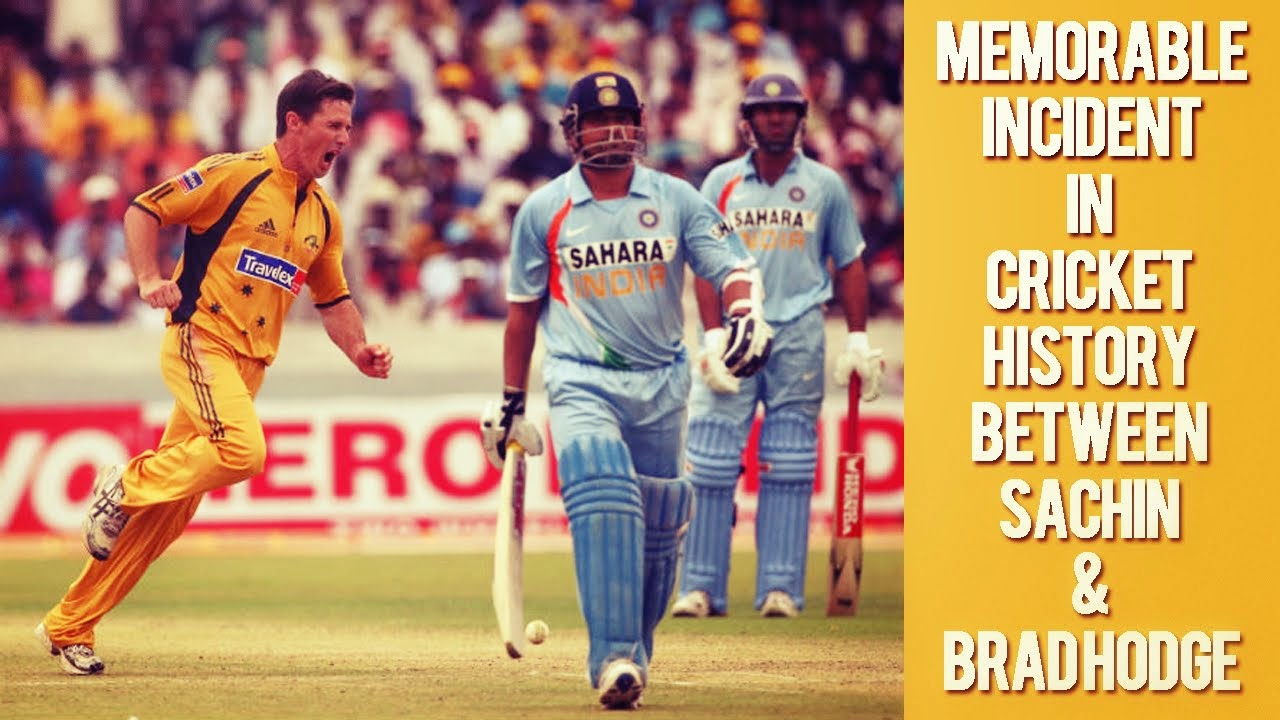 Memorable incident in Cricket history between Sachin & Brad Hodge ...