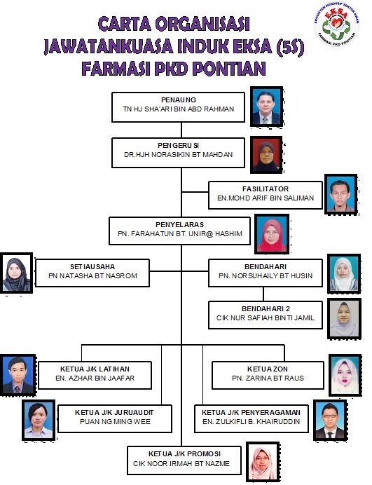 EKSA FARMASI PKD PONTIAN: Carta organisasi Jawatankuasa Kerja EKSA
