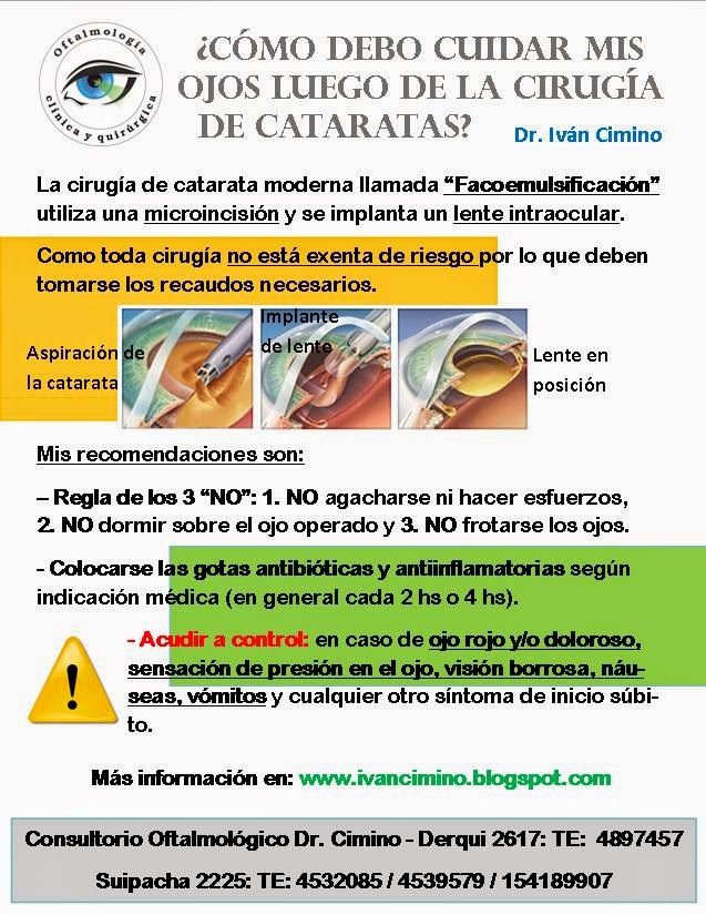 Oftalmología para pacientes: Cuidados postoperatorios en cirugía de ...