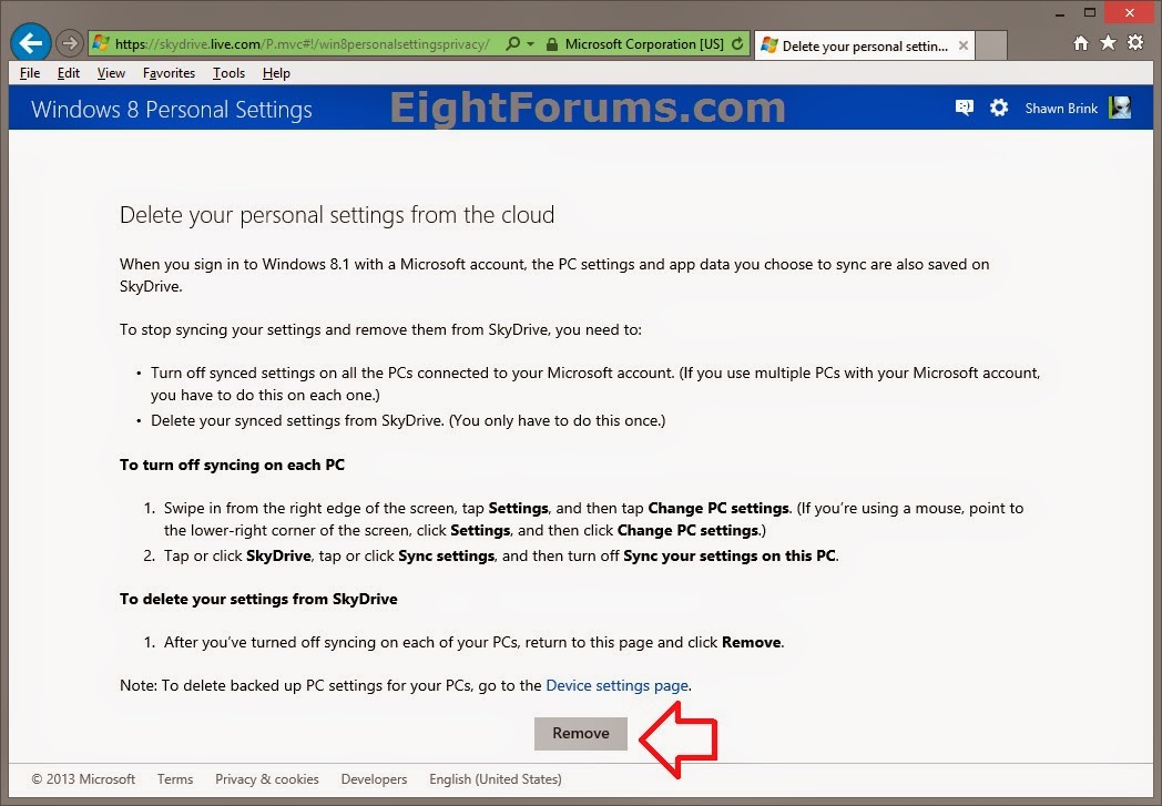 How To Remove Your Synced Windows 8 1 Personal Settings From OneDrive how-to-remove-your-synced-windows-8-1-personal-settings-from-onedrive