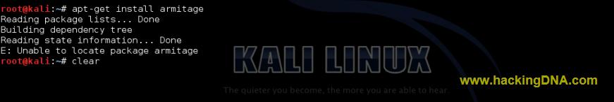 HackingDNA: KALI ARMITAGE ON KALI LINUX