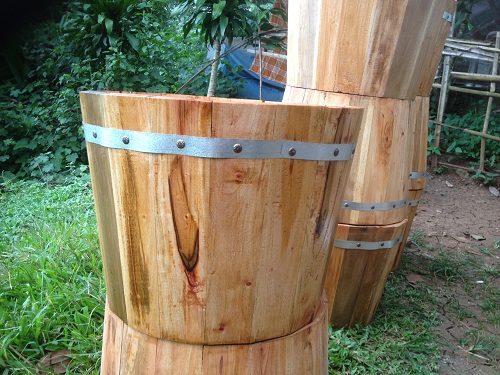 Pot Bunga Dari Kayu: Pengerjaan Pot Kayu Bulat Diameter 40cm