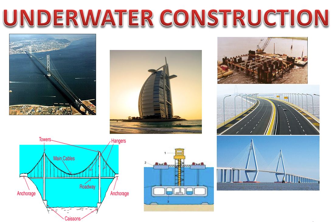 Underwater construction in ppt and doc lessons - Civil engineering program
