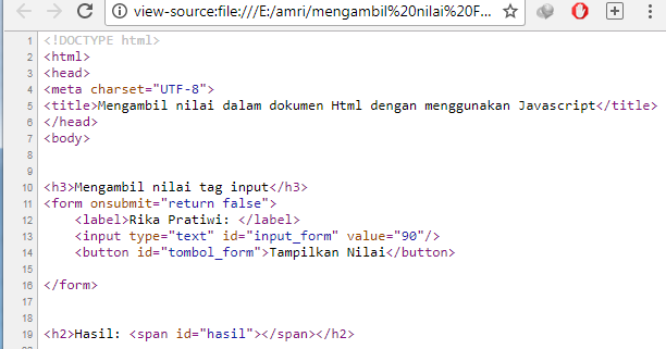 Mengambil Nilai Pada Form Dengan Menggunakan Javascript | OASENESIA