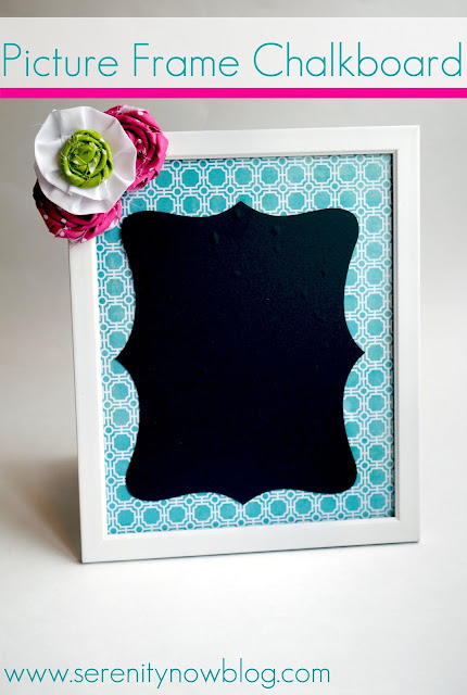 Serenity Now: Picture Frame Chalkboard (Chalkboard Adhesive Vinyl!)