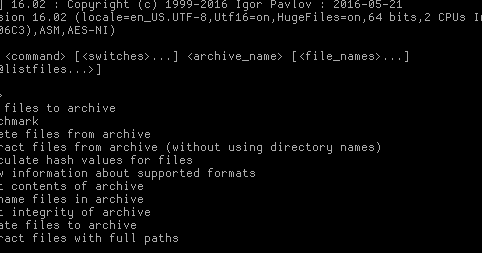 How to use 7zip on Archlinux command Line