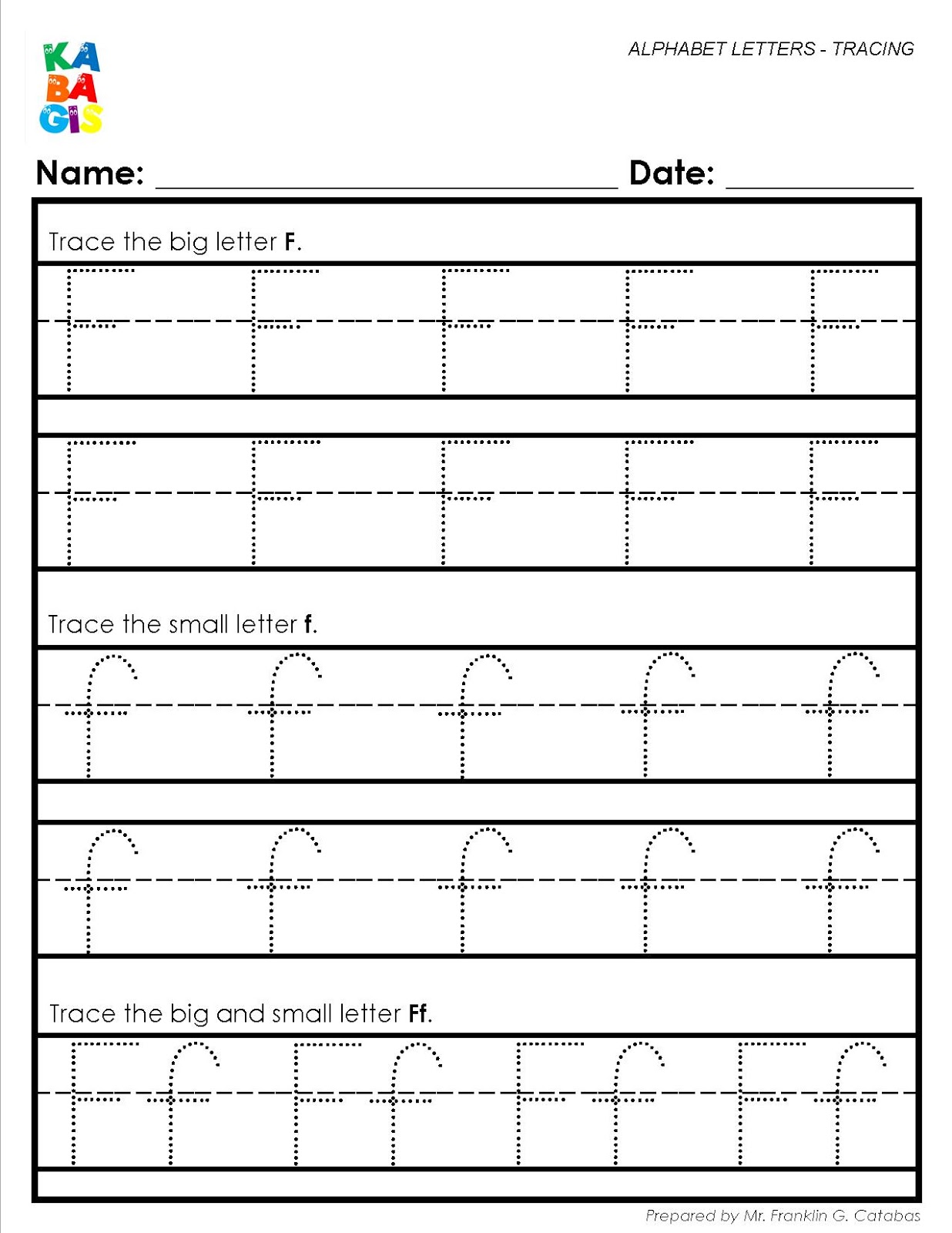 Kabagis: Alphabet Letters - Tracing A - Z