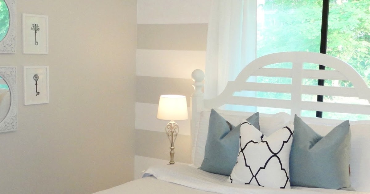 LiveLoveDIY: DIY Striped Wall Guest Bedroom Makeover