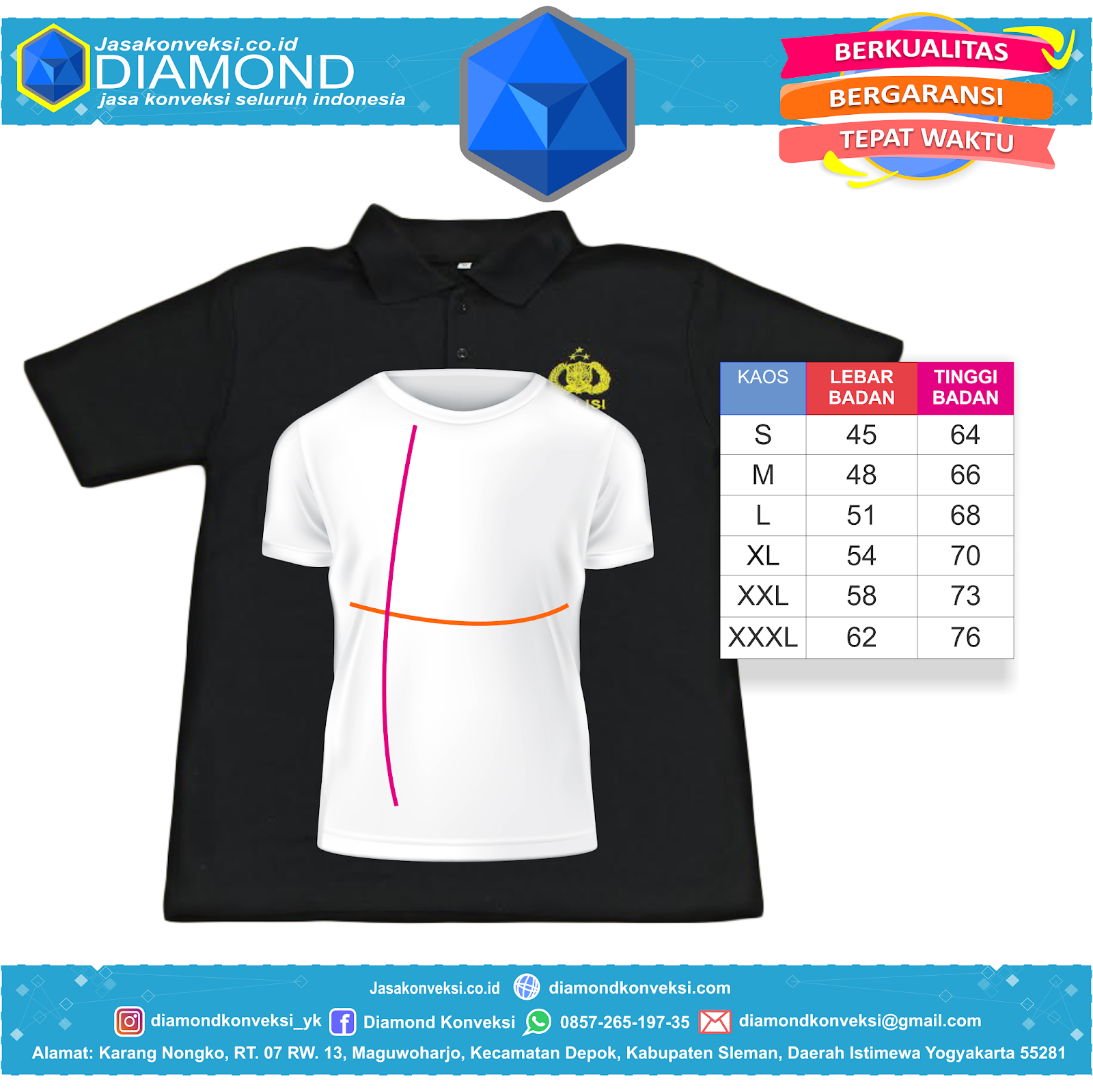 Contoh gambar size chart kemeja /Contoh gambar size chart kaos /Contoh ...