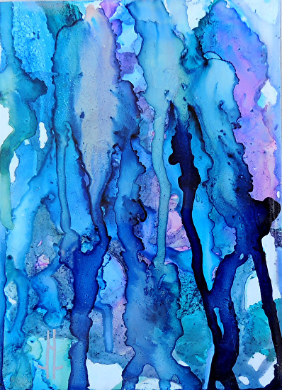 Lou Jordan Fine Art: "Blue Ribbons I" Original Abstract Expressionism ...