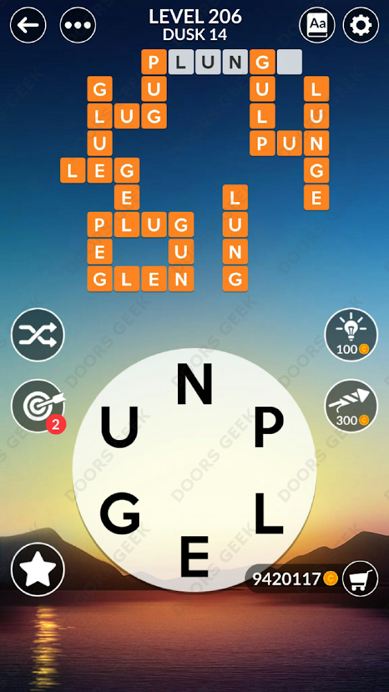 Wordscapes Level 206 Answers ~ Doors Geek