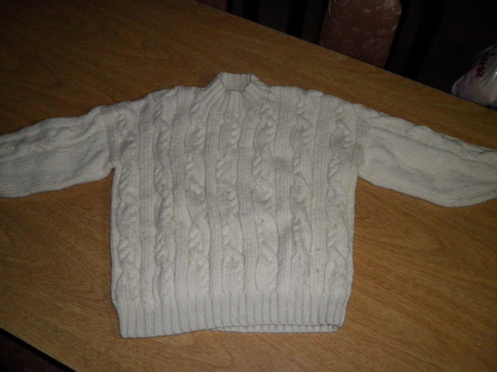 TEJIDOS ARTESANALES SIGEL: Pullover Blanco muy Abrigado