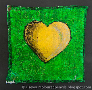 Use Your Coloured Pencils: Textured Heart Paintings