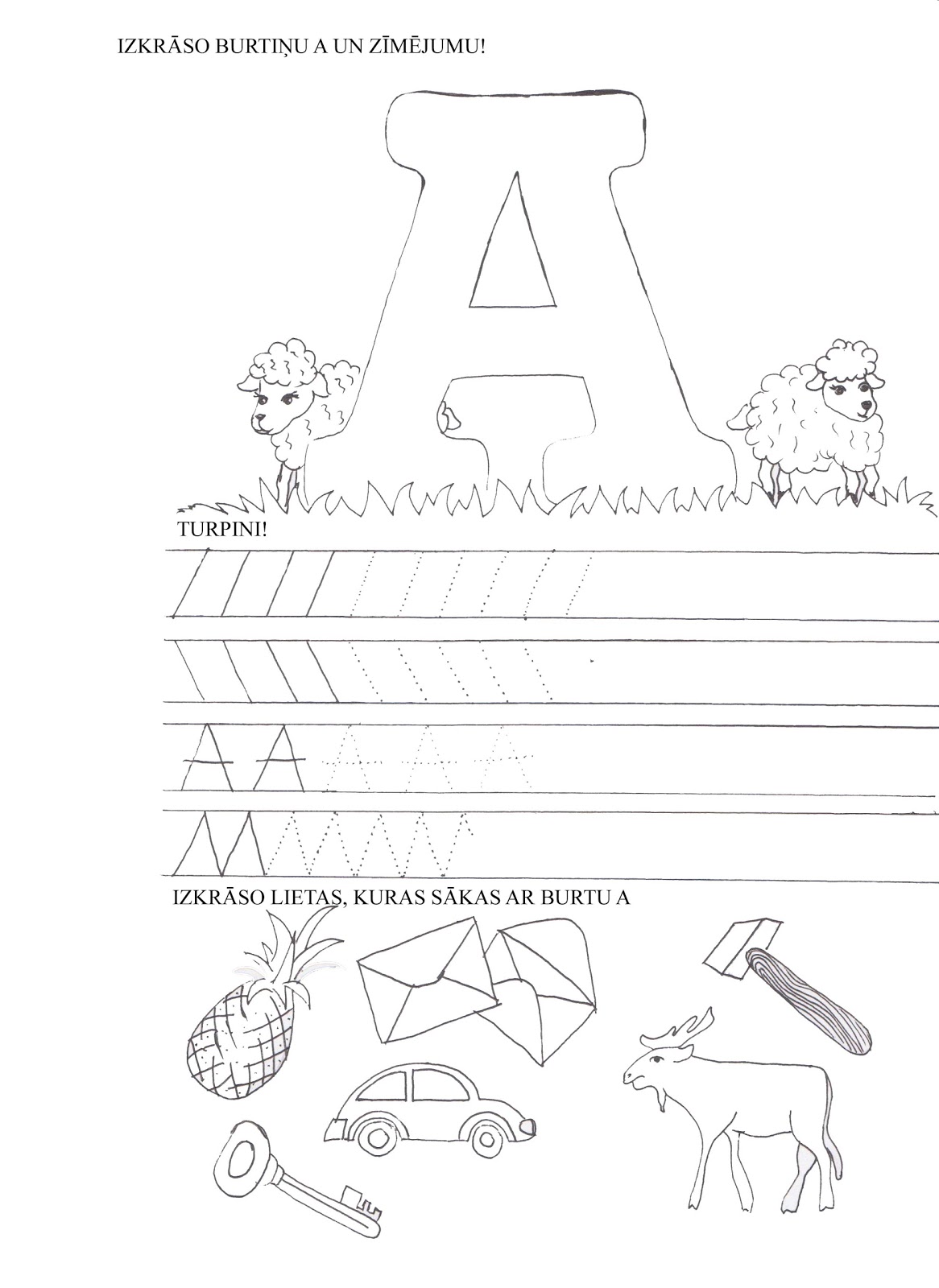 Kristīnes rokdarbu stūrītis: Darba lapas - Mācāmies burtiņus!