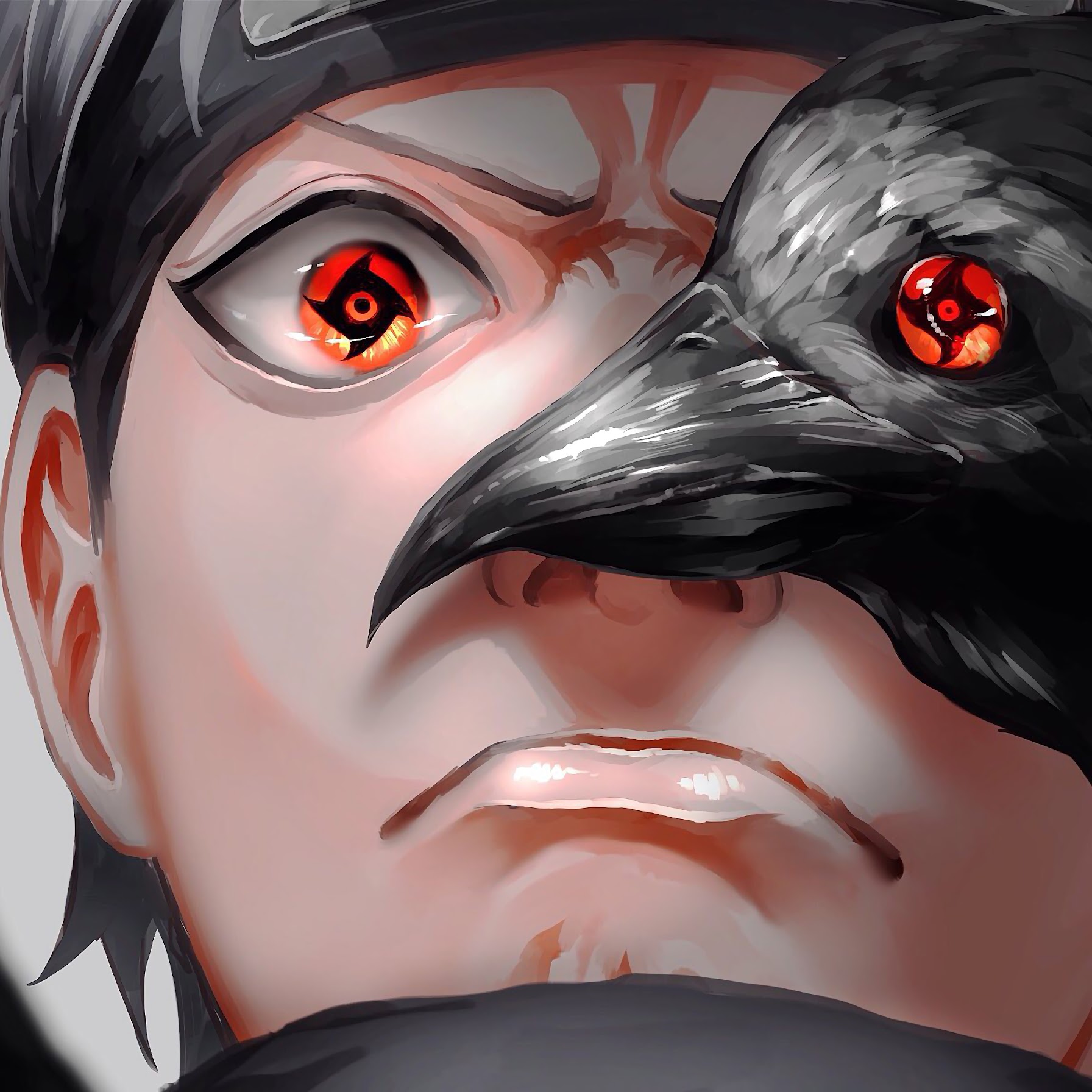 Shisui Uchiha, Mangekyo Sharigan, Crow, 4K, #43 Wallpaper PC Desktop