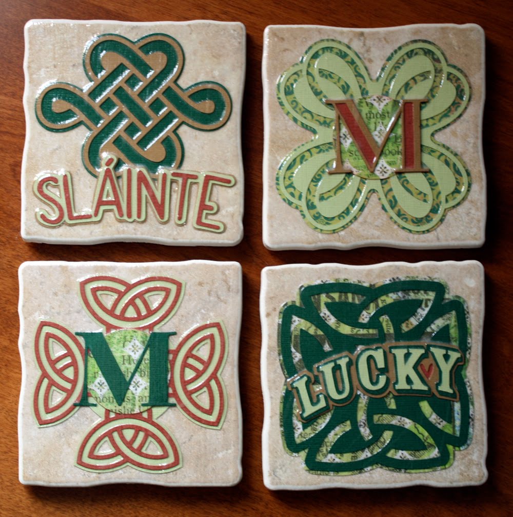 Amys Collages and Other Scrap Stuff: DIY Irish Coasters & Giveaway