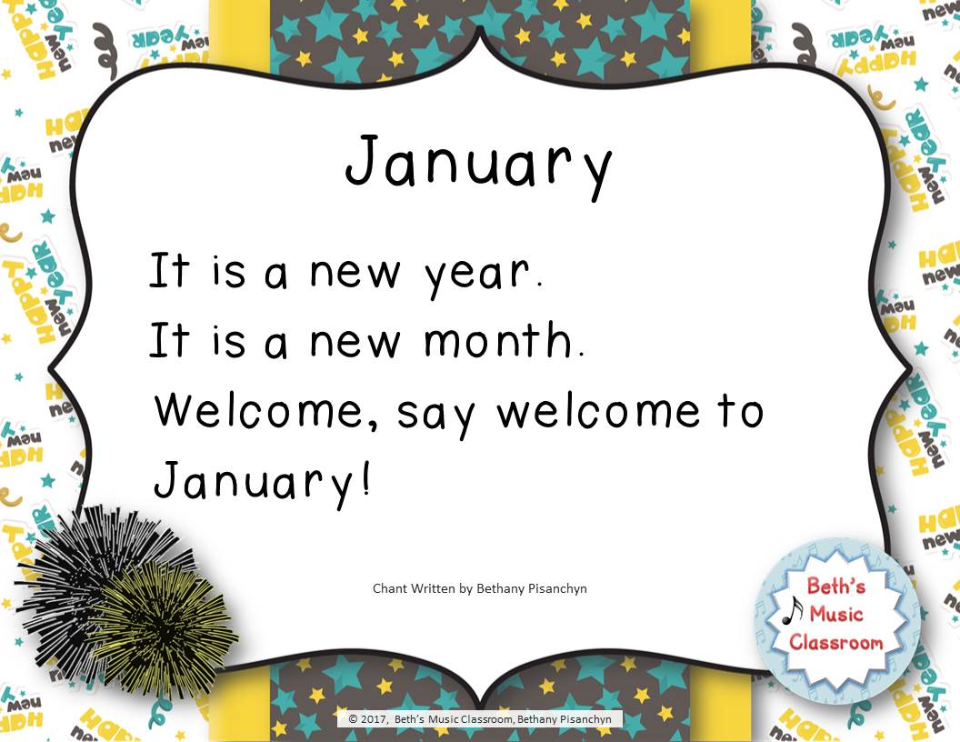 Happy New Year! January Chant/Orff Arrangement - Beth's Music Classroom